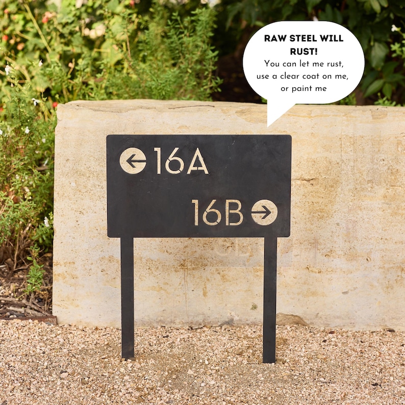 Customizable Steel Directional Yard Sign With Arrows - Modern House ...