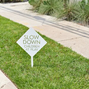 Slow Down Yard Sign, Metal House Sign, Modern Steel Sign, Property ...