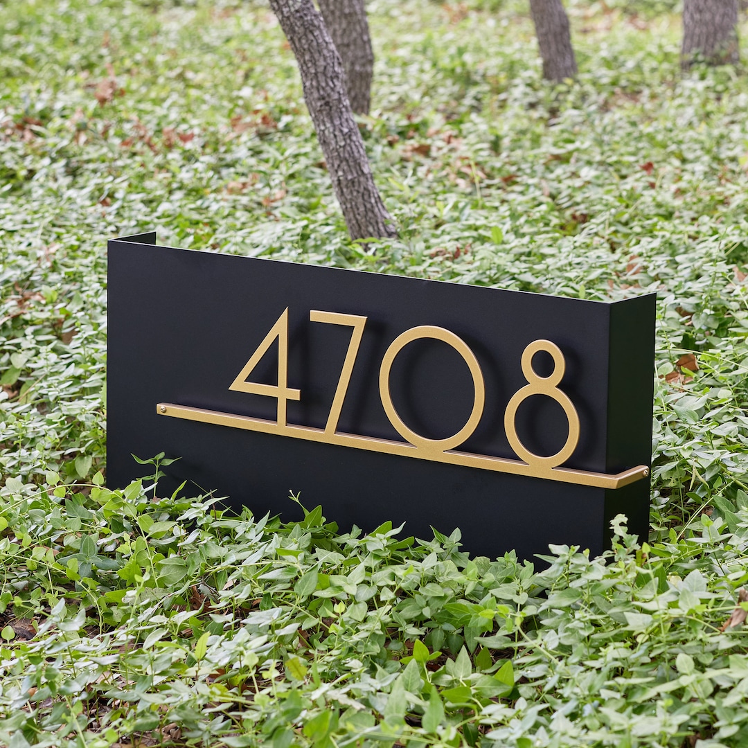 Lake Creek Yard Sign, 6"h Numbers, Rectangle, Sign on Stakes, Address ...