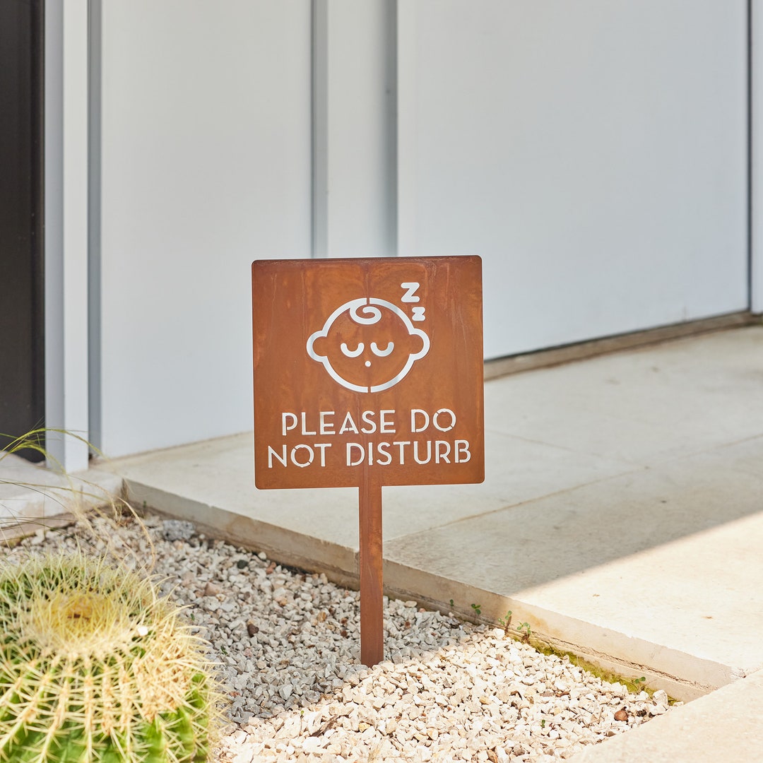 Do Not Disturb Baby Sign - Metal Yard Sign, Modern Steel - Etsy