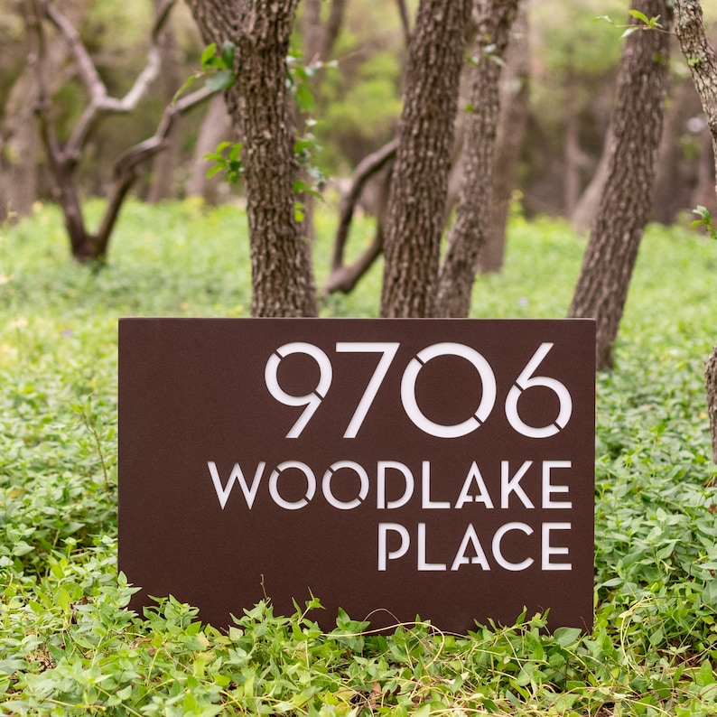 Double-sided Hyde Park Yard Sign - Customizable Modern Steel Address ...