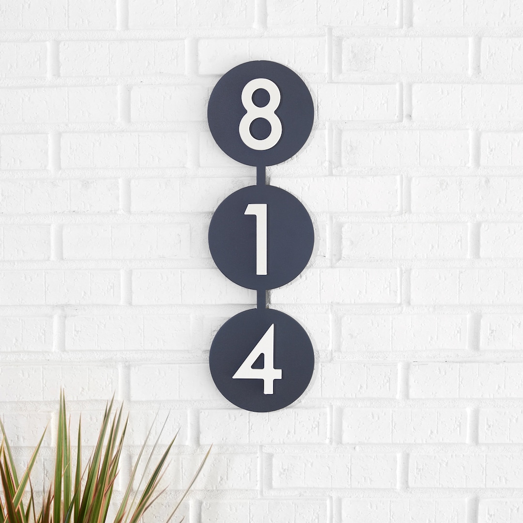 Circle C Wall-mounted Address Sign - Aluminum Numbers, MCM Retro Style ...
