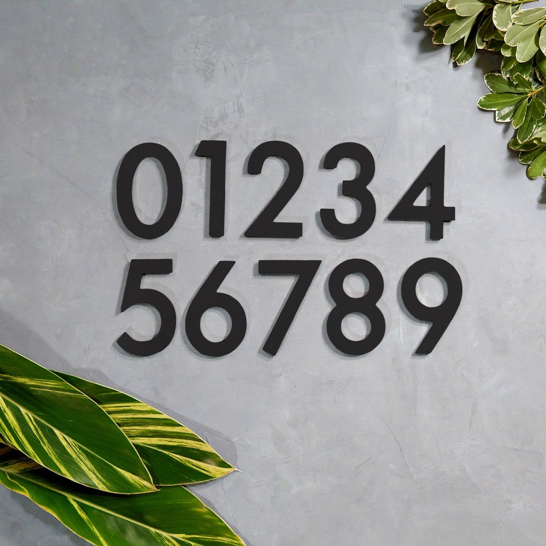 Matte Black Aluminum Magnetic House Number - Modern Farmhouse (4"h or 6 ...