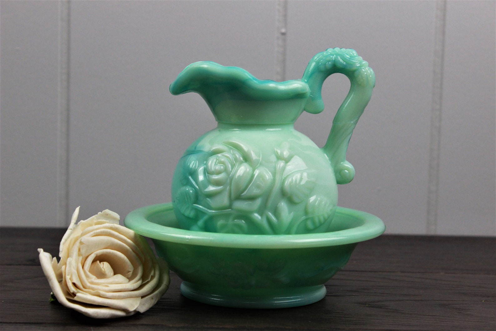 Avon Jadeite Cruet and Bowl Set - Etsy