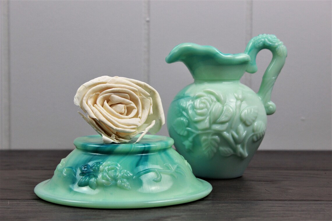 Avon Jadeite Cruet and Bowl Set - Etsy