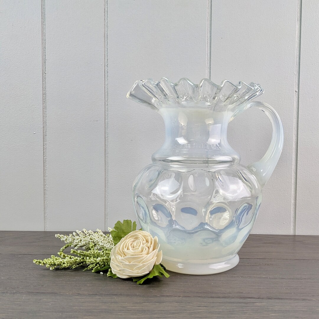 Fenton Opalescent Coin Dot Pitcher - Etsy
