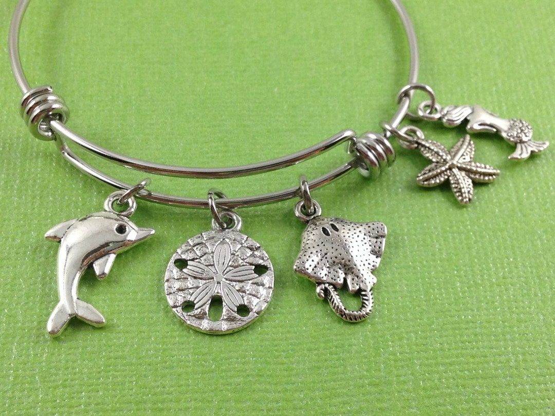 Ocean Charm Bracelet Ocean Life Bracelet Marine Life - Etsy