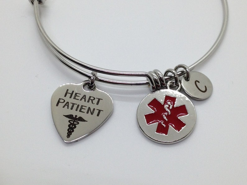 Medical Alert ID Bangle Bracelet Heart Patient Awareness - Etsy