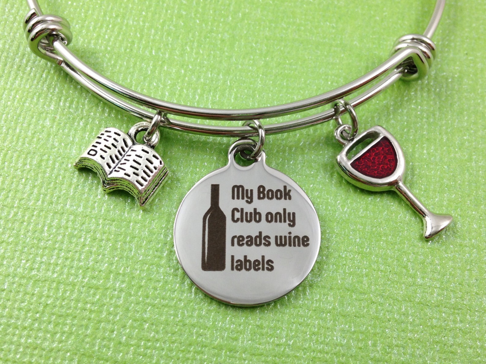 Book Club Charm Bracelet Book Club Bangle Book Club Gift - Etsy