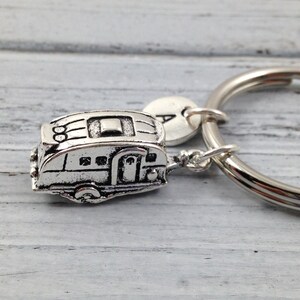 Camper Keychain, RV Keychain, Camping Keychain, Camper Charm, Initial ...