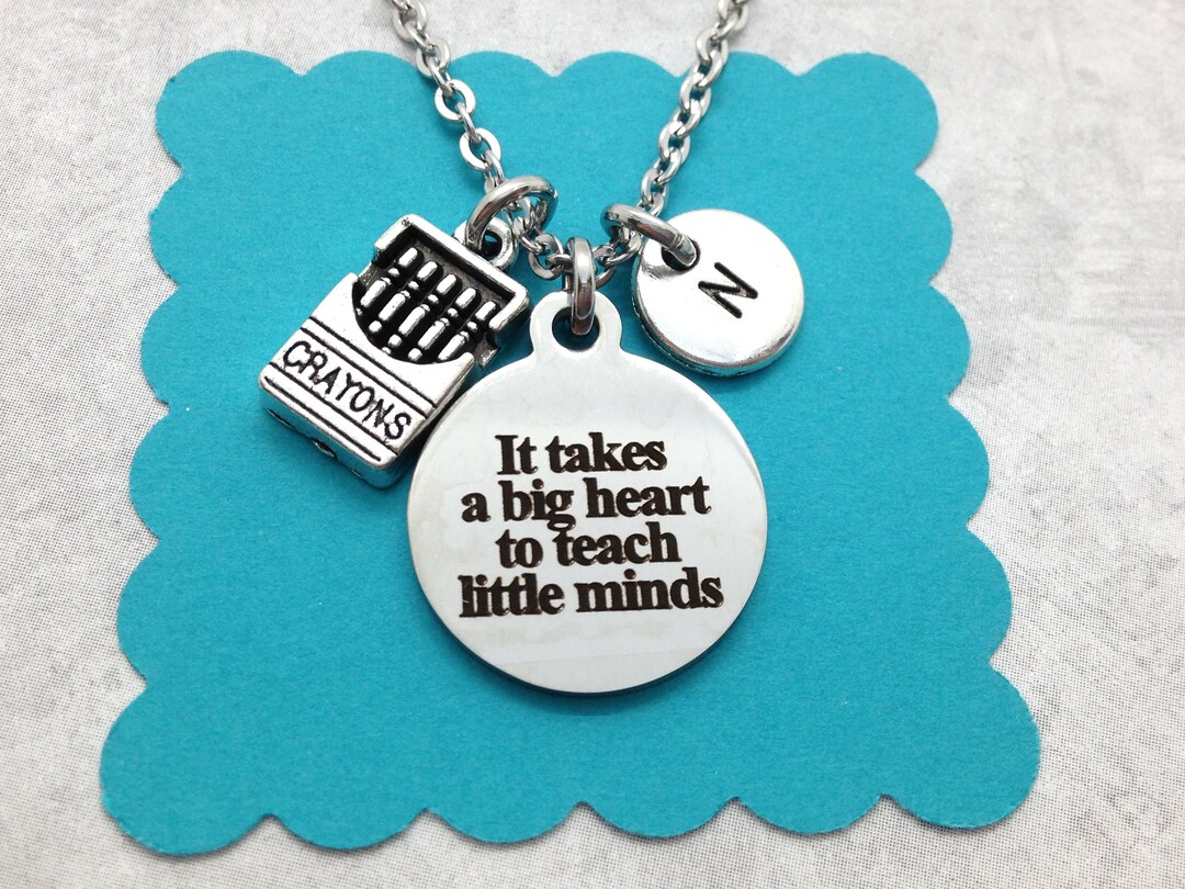 Teacher Appreciation Gift, Teacher Necklace, Teacher Jewelry, It Takes ...