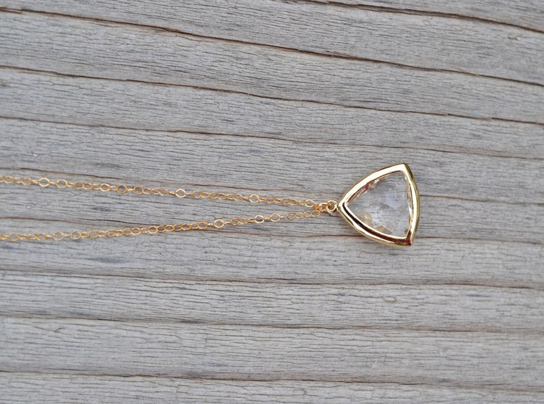 Crystal Triangle Pendant Necklace Pendant Necklace Crystal - Etsy
