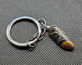 Tiger Eye Keychain - Etsy
