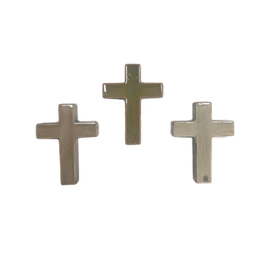Ceramic Cross Wall Vases - Country Rustic Farmhou3 Piece Set for Floral ...