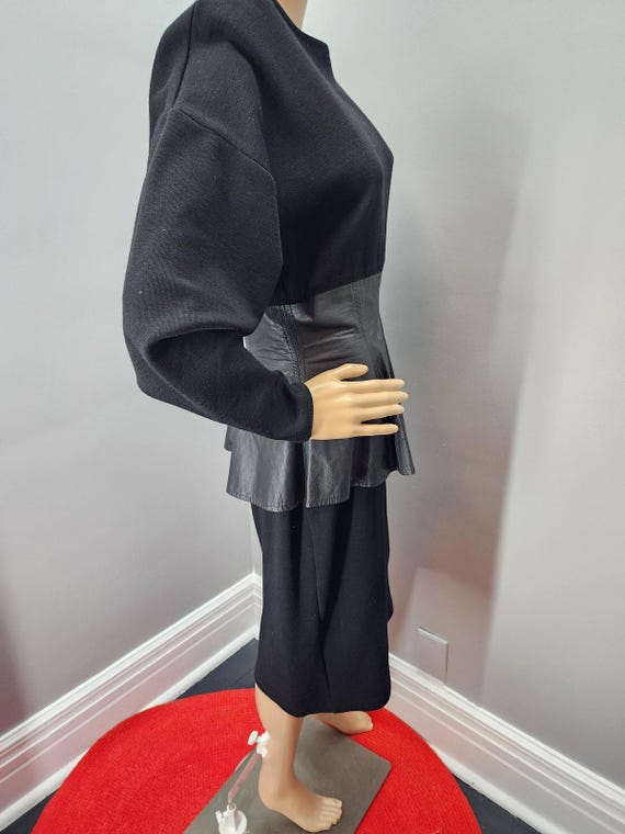 80s Vintage Rickie Freeman for Teri Jon Black Wool wi… - Gem