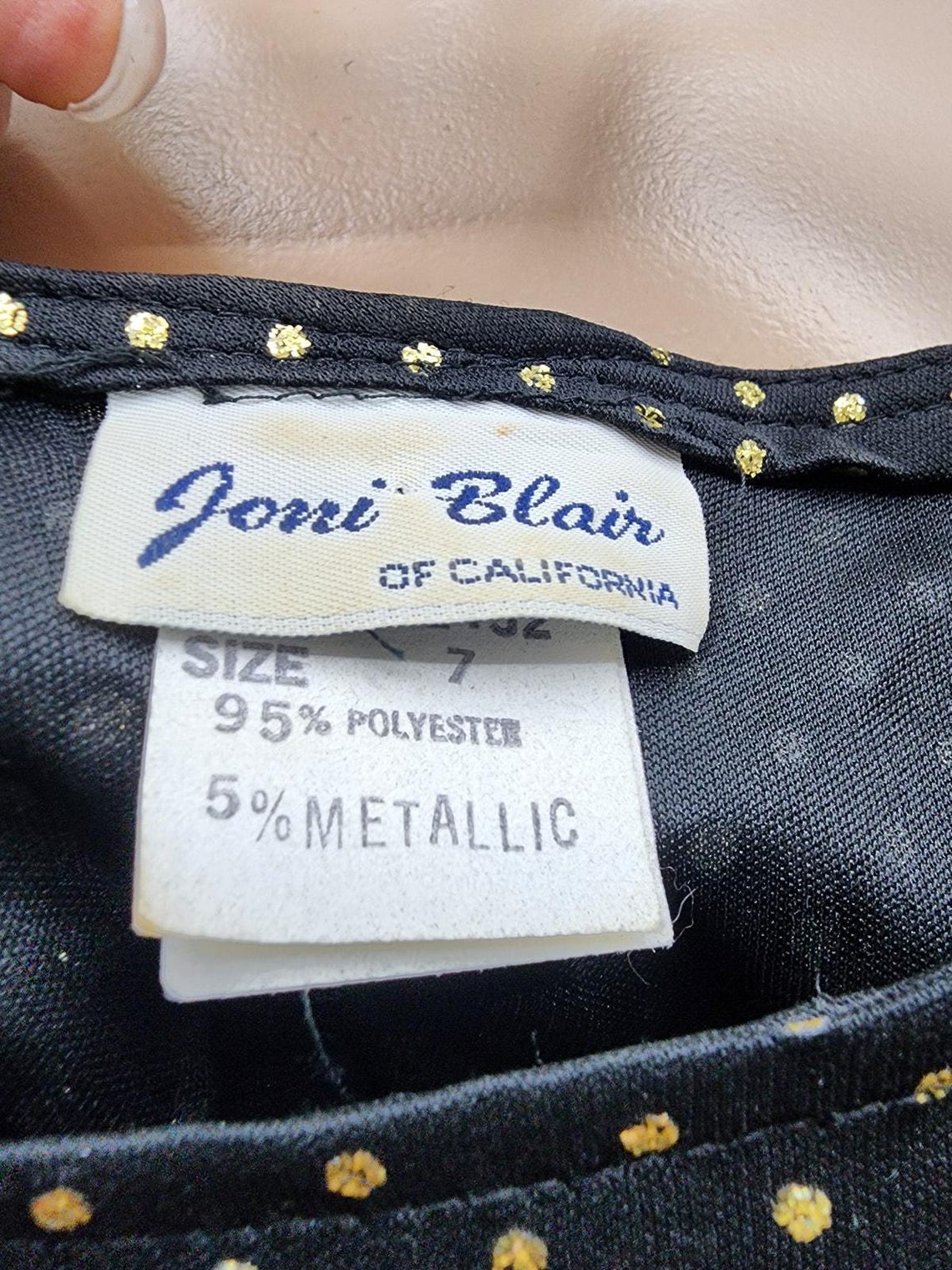 70s Vintage Joni Blair of California Black & Gold Wrap Dress M - Etsy