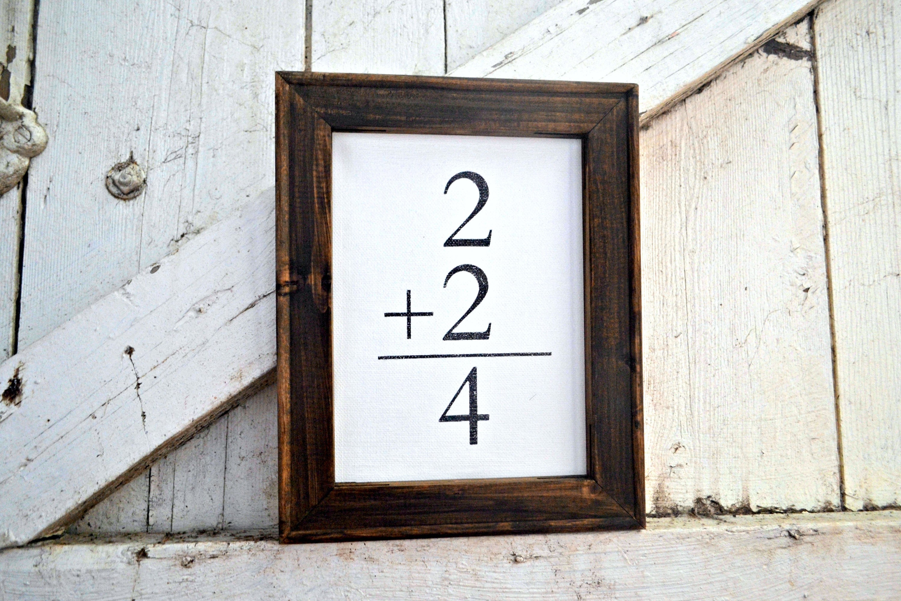 Family Sign 2 2 4 Canvas and Stained Wood Frame Rustic - Etsy