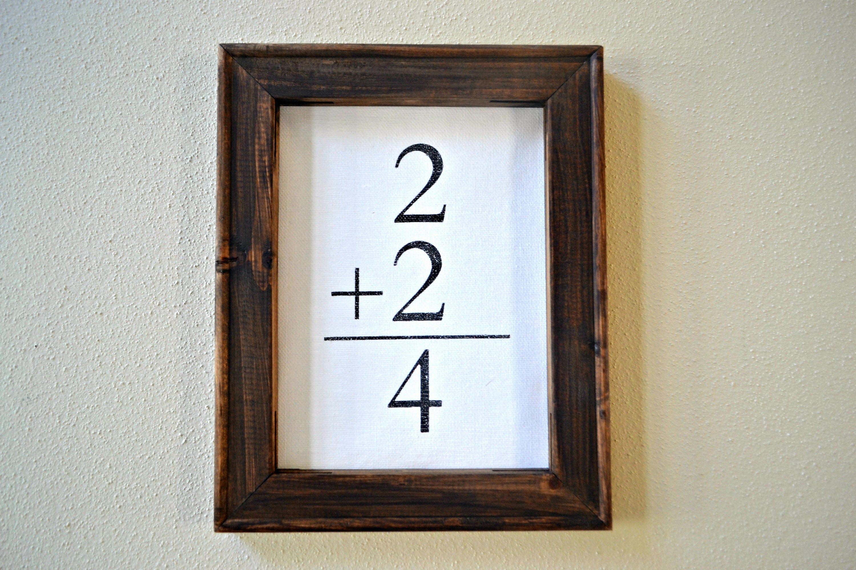 Family Sign 2 2 4 Canvas and Stained Wood Frame Rustic - Etsy