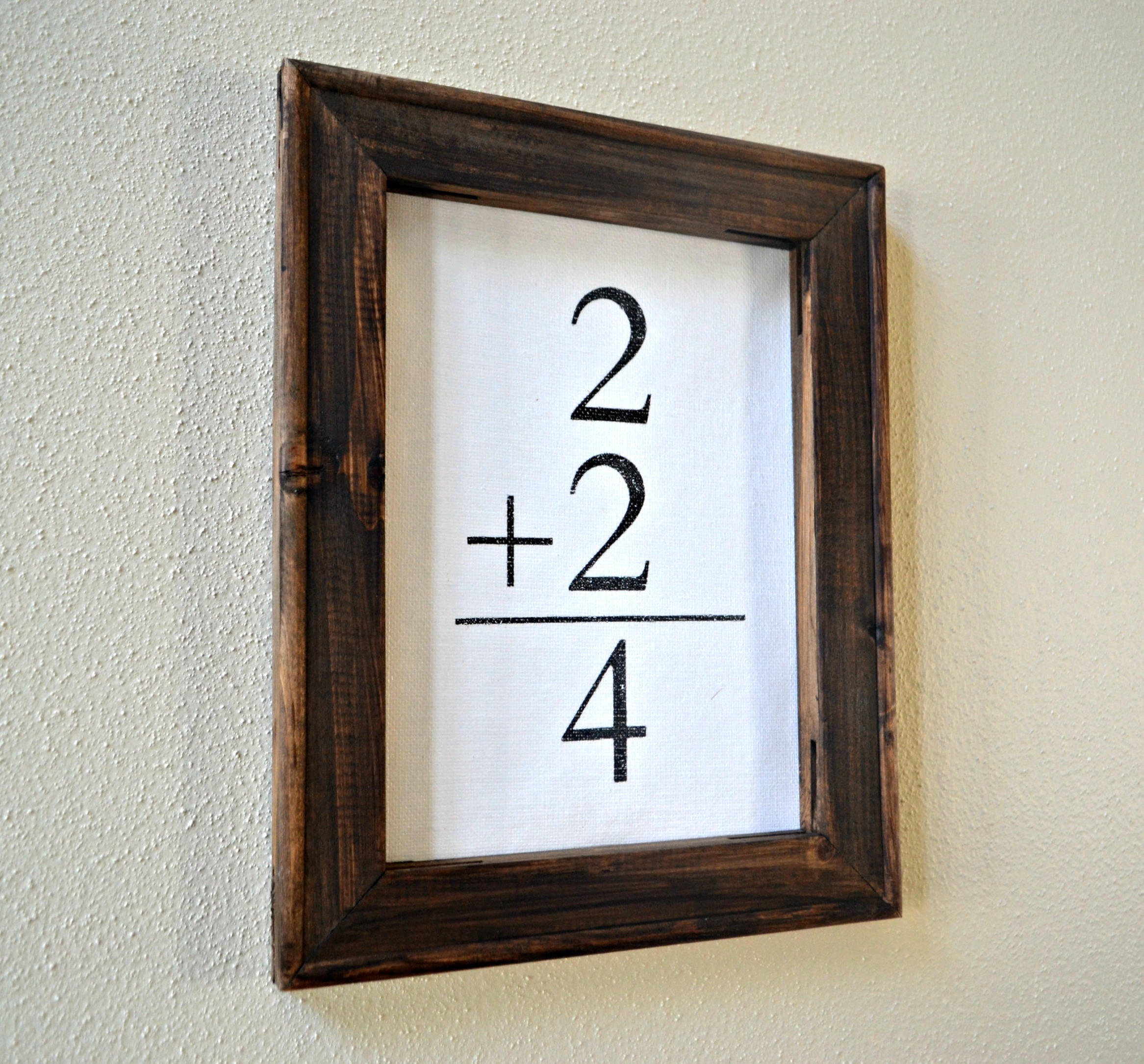 Family Sign 2 2 4 Canvas and Stained Wood Frame Rustic - Etsy