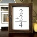 Family Sign, 2 + 2 = 4, Canvas and Stained Wood Frame, Rustic ...