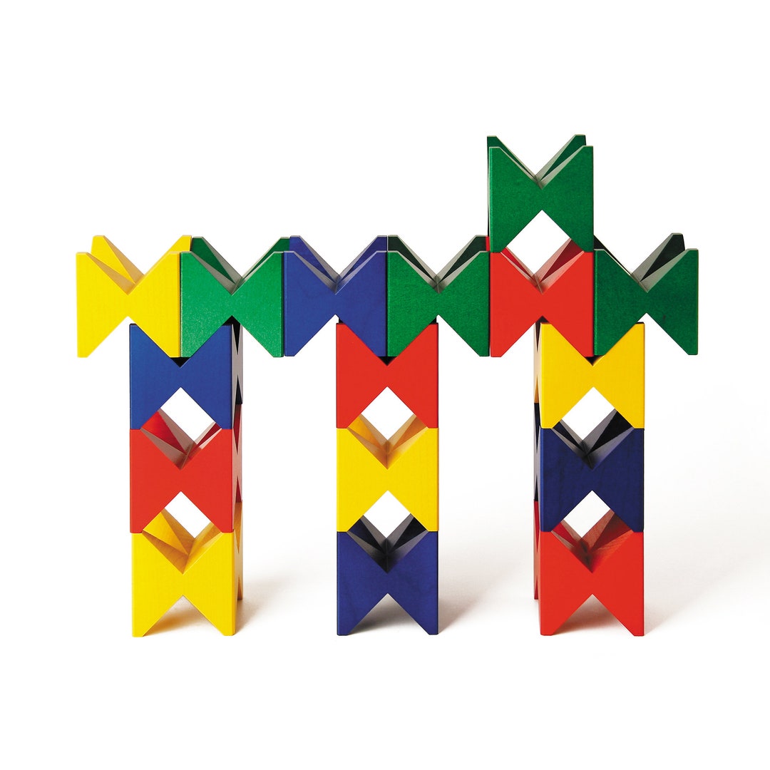 1956 Kurt Naef Spiel Building Construction Stacking Blocks Toy Game ...