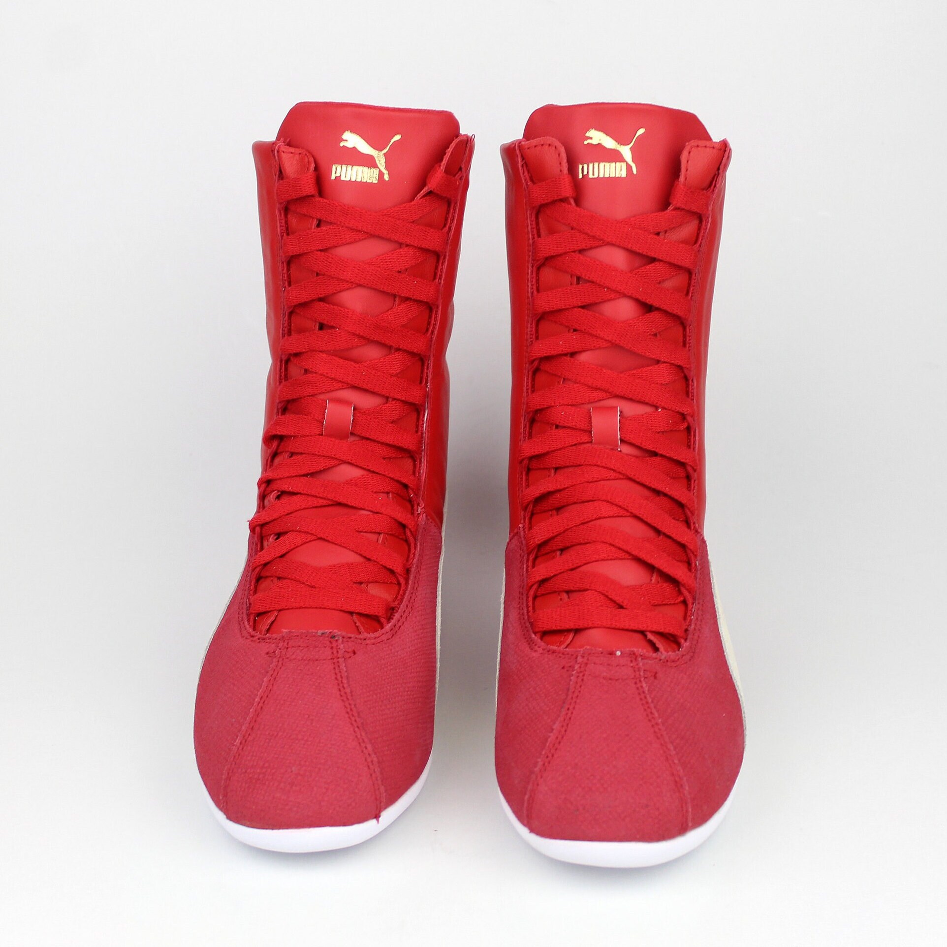 NOS Y2k PUMA Eskiva Boxing Boots Hi Tops Shoes Leather Red | lupon.gov.ph