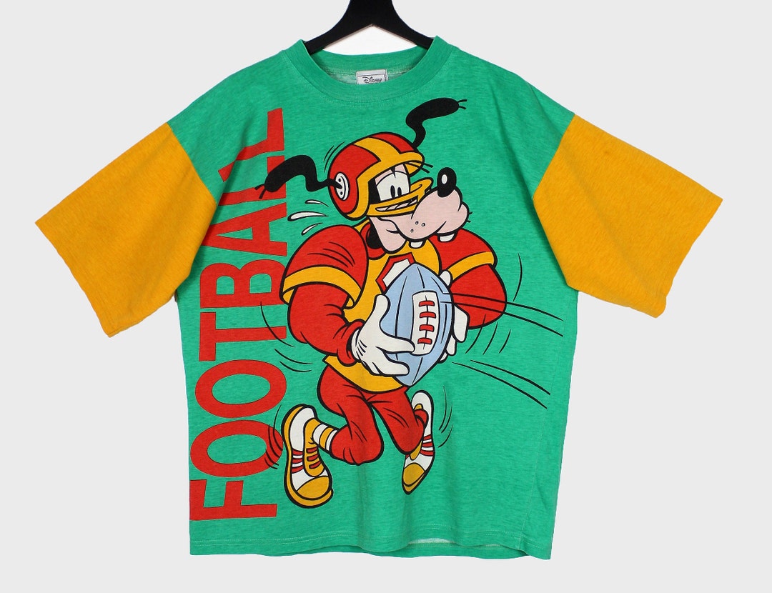 90s Vintage Walt Disney Fashions GOOFY Football T-shirt / GOOFY Euro ...