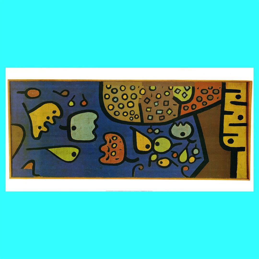 1938 Paul Klee Fruits on Blue Vintage Fine Art Lithograph Print Poster ...