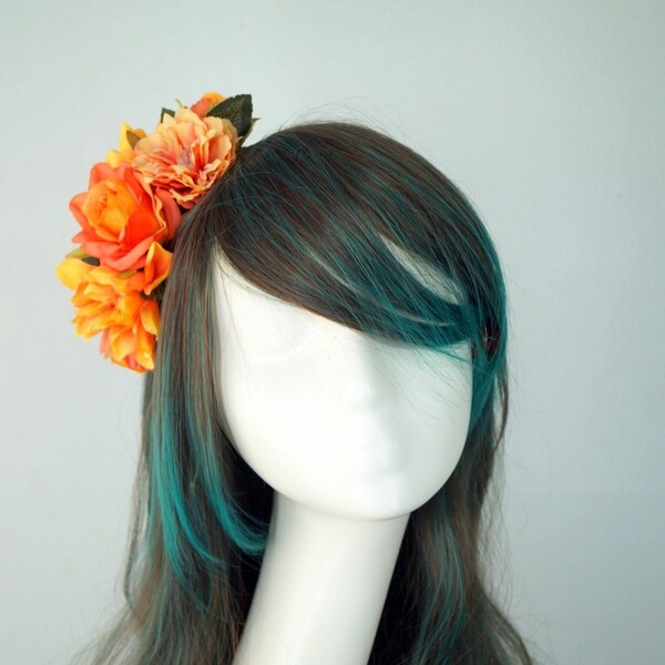 Orange Fascinator - Etsy