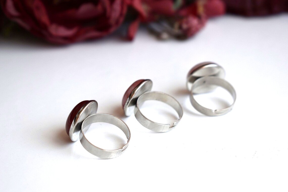 Resizable Adjustable Gemstone Ring Carnelian Rose Cherry Quartz ...