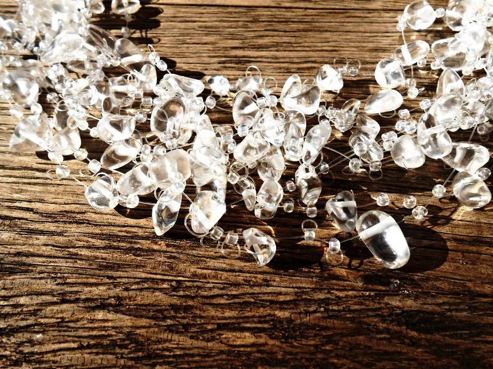 Raw Rock Crystal Clear Quartz Gemstone Floating Multistrand - Etsy