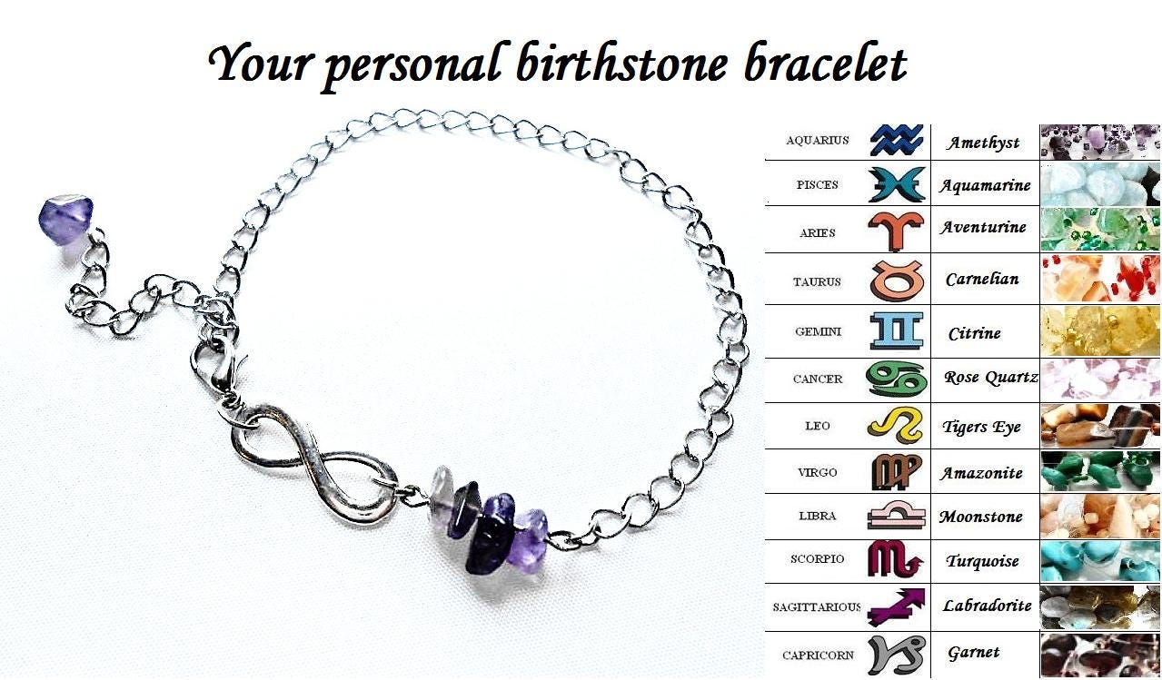 Personalized Anklet Birthstone Infinity Foot Bracelet Custom Birthday ...