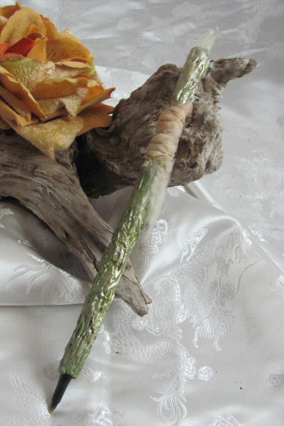 Magic Wand Writing Pen 11" Inch 28cm // Handmade Crystal Quartz Fur ...