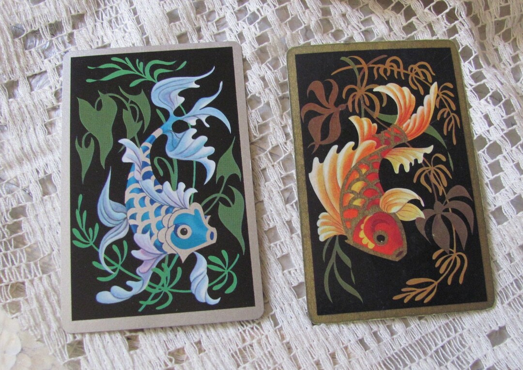 2 Collectible Single Swap Vintage Retro Playing Cards Metallic Gilt ...