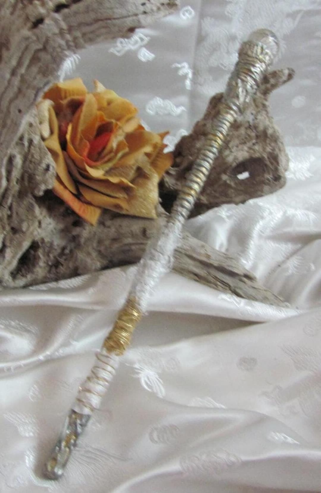 Magic Wand Handmade Embellished With Clay Wrapped Handle Unique OOAK 14 ...