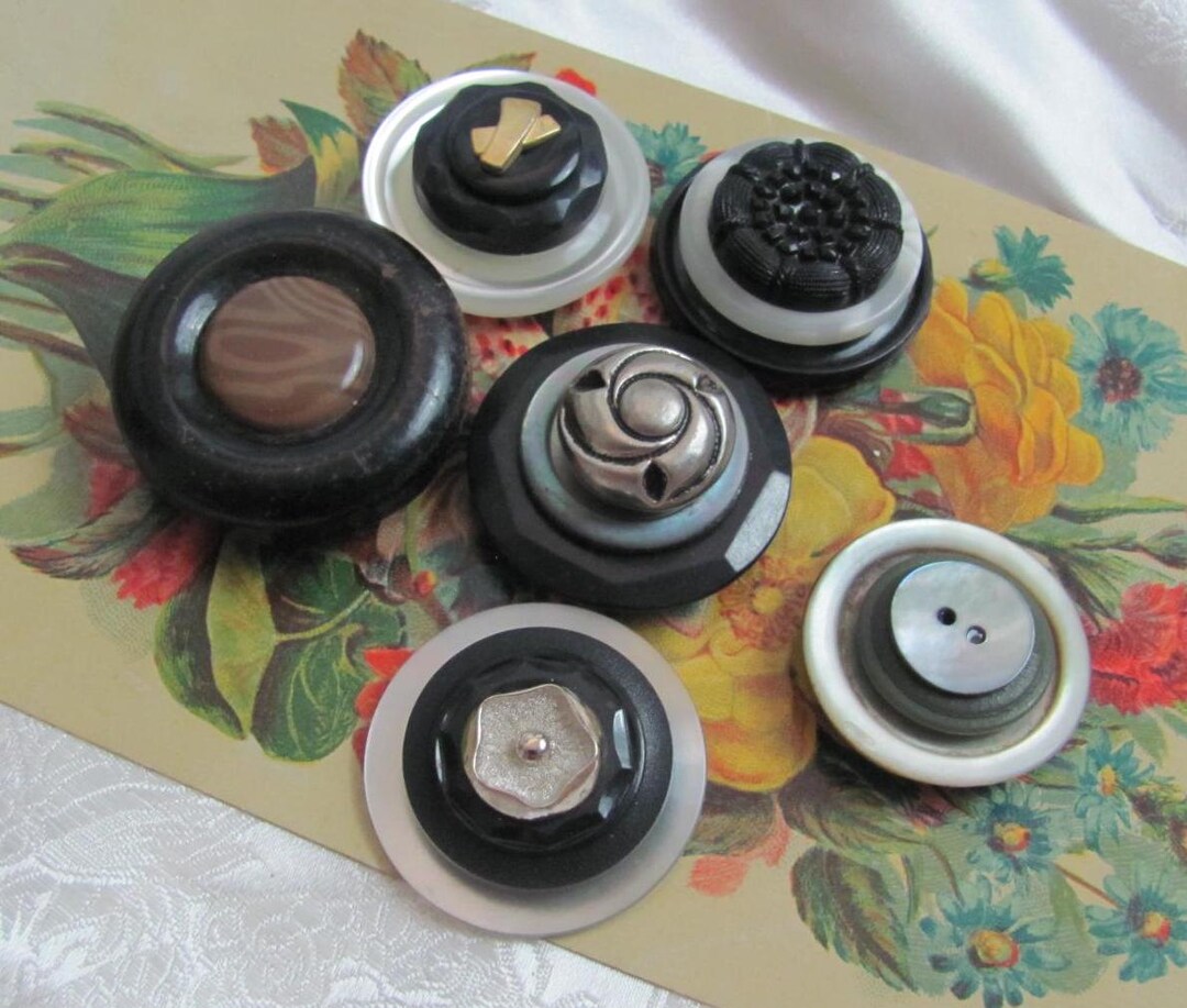 Vintage Buttons // Refrigerator Magnets Lot of 6 // Handmade Unique ...