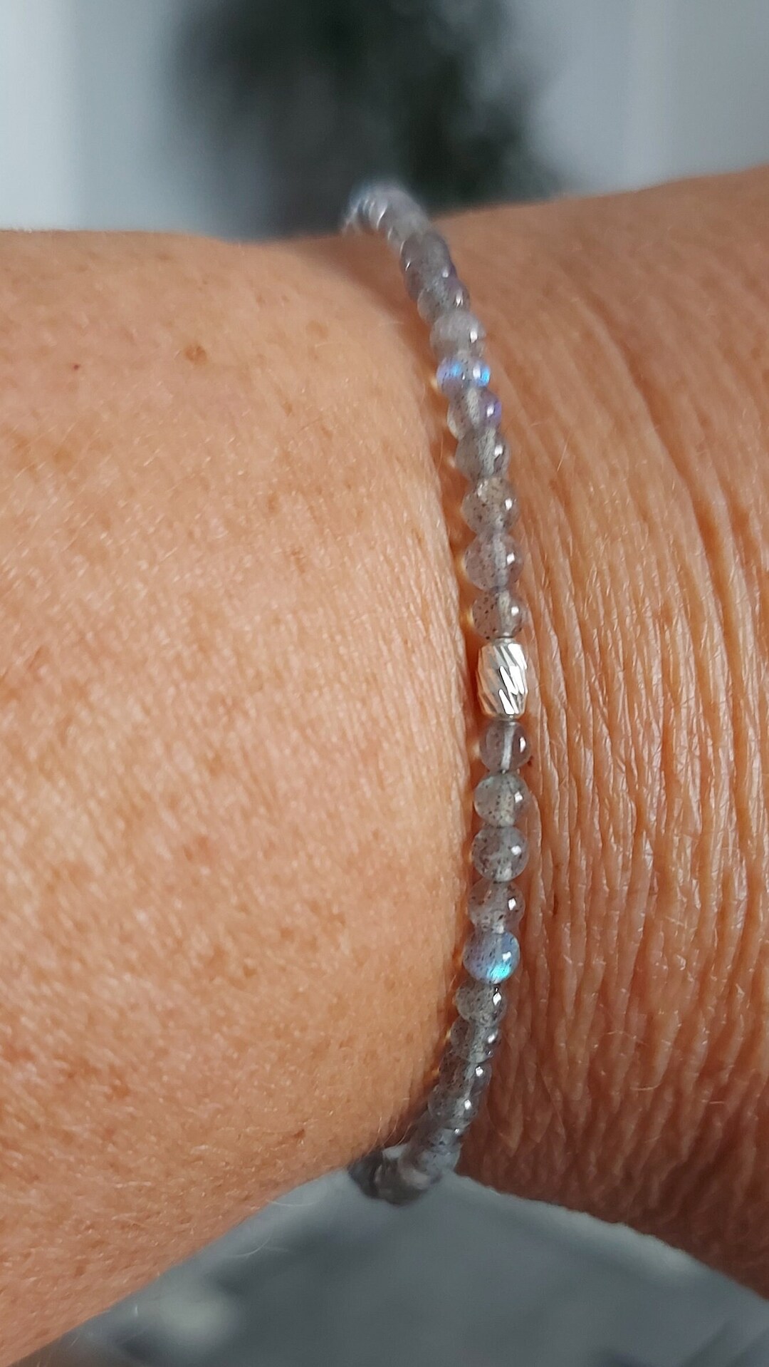 Sterling Silver Adjustable Slider Bracelet With Labradorite - Etsy