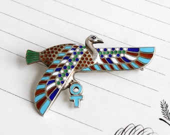 Egyptian Revival Golden Hathor and Osiris Brooch Eye of Ra and Eye of ...