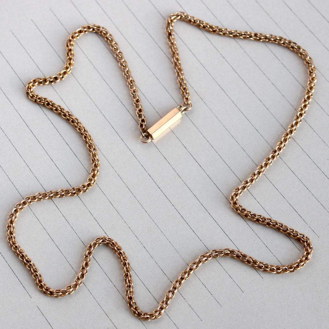 Victorian 14k Wheat Link Layering Chain Necklace - Etsy