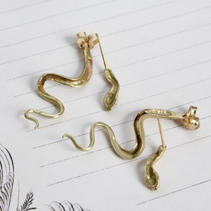Handmade 14k Gold Snake Statement Earrings - Etsy