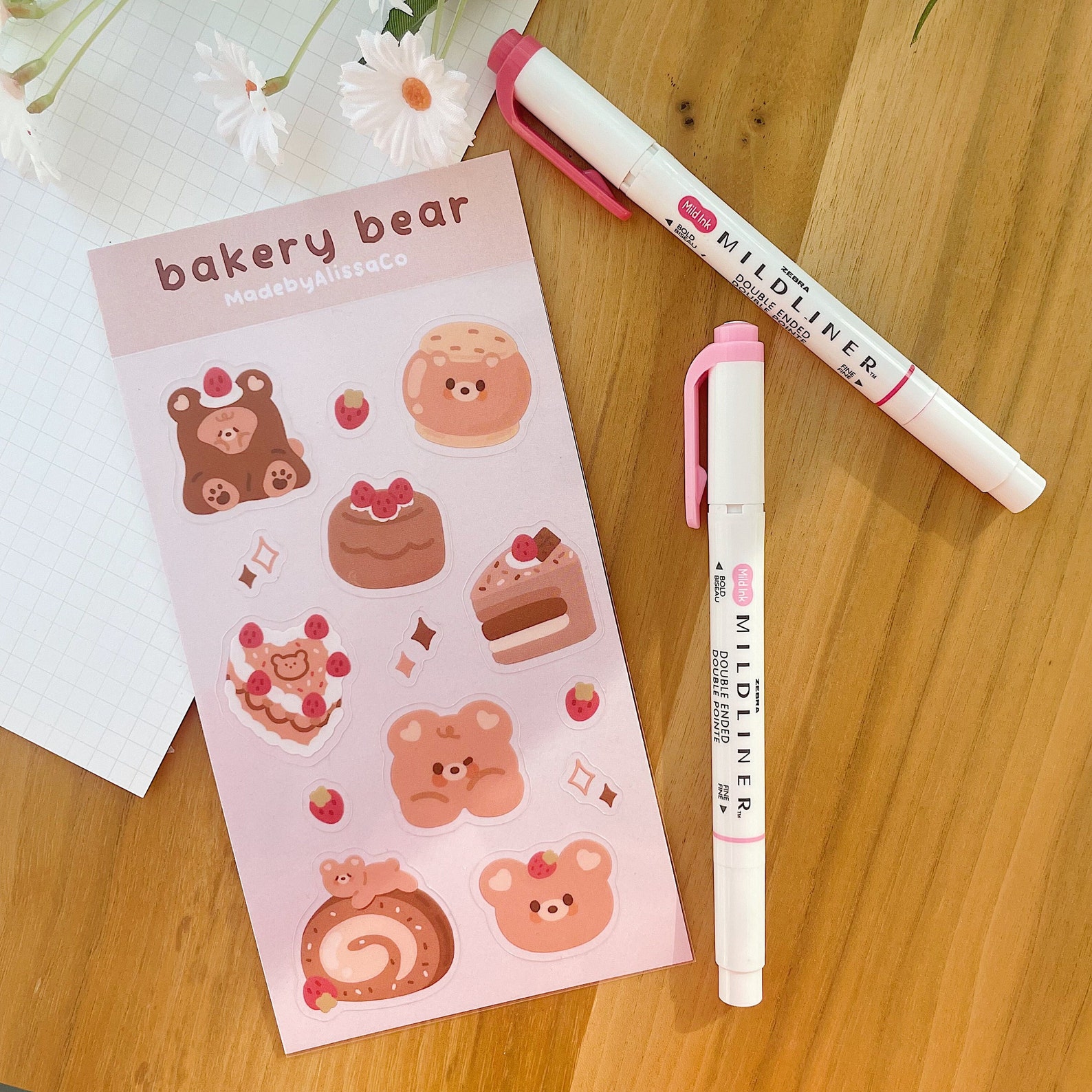 Bakery Bear Sticker Sheet Cute Sticker Sheet Translucent | Etsy