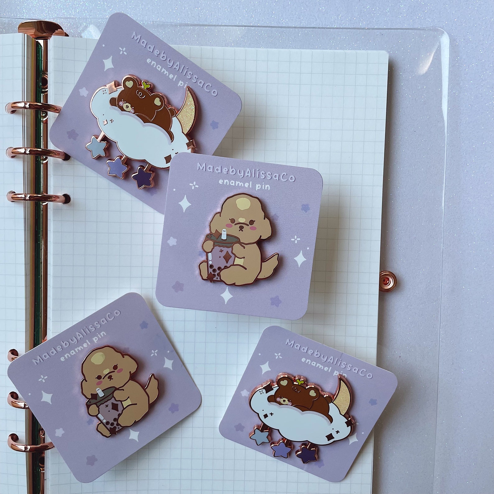 Doggy Boba Pin Tucker Pin Cute Dog Enamel Pin Boba Enamel - Etsy