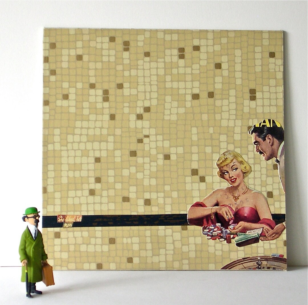 Original Pulp Art Collage, Titled "She Liked Her Men," Mixed Media ...