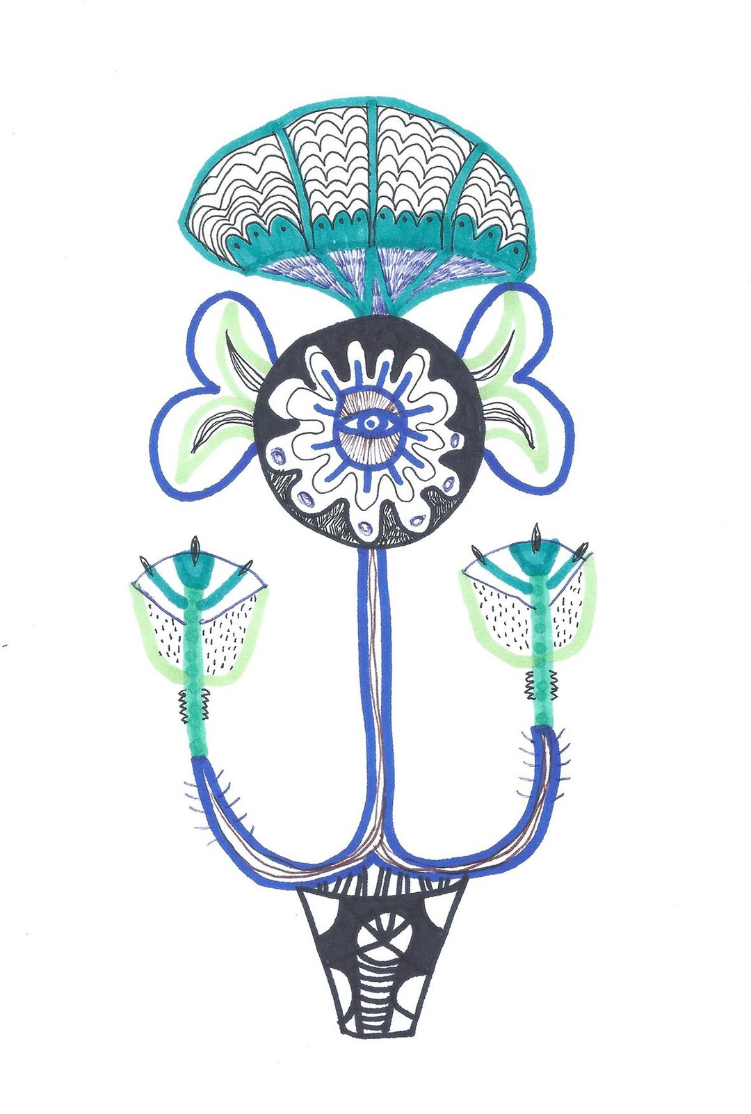 Rare Drawing Original ART Unique Botanical Beauty: Abstract Nature Art ...