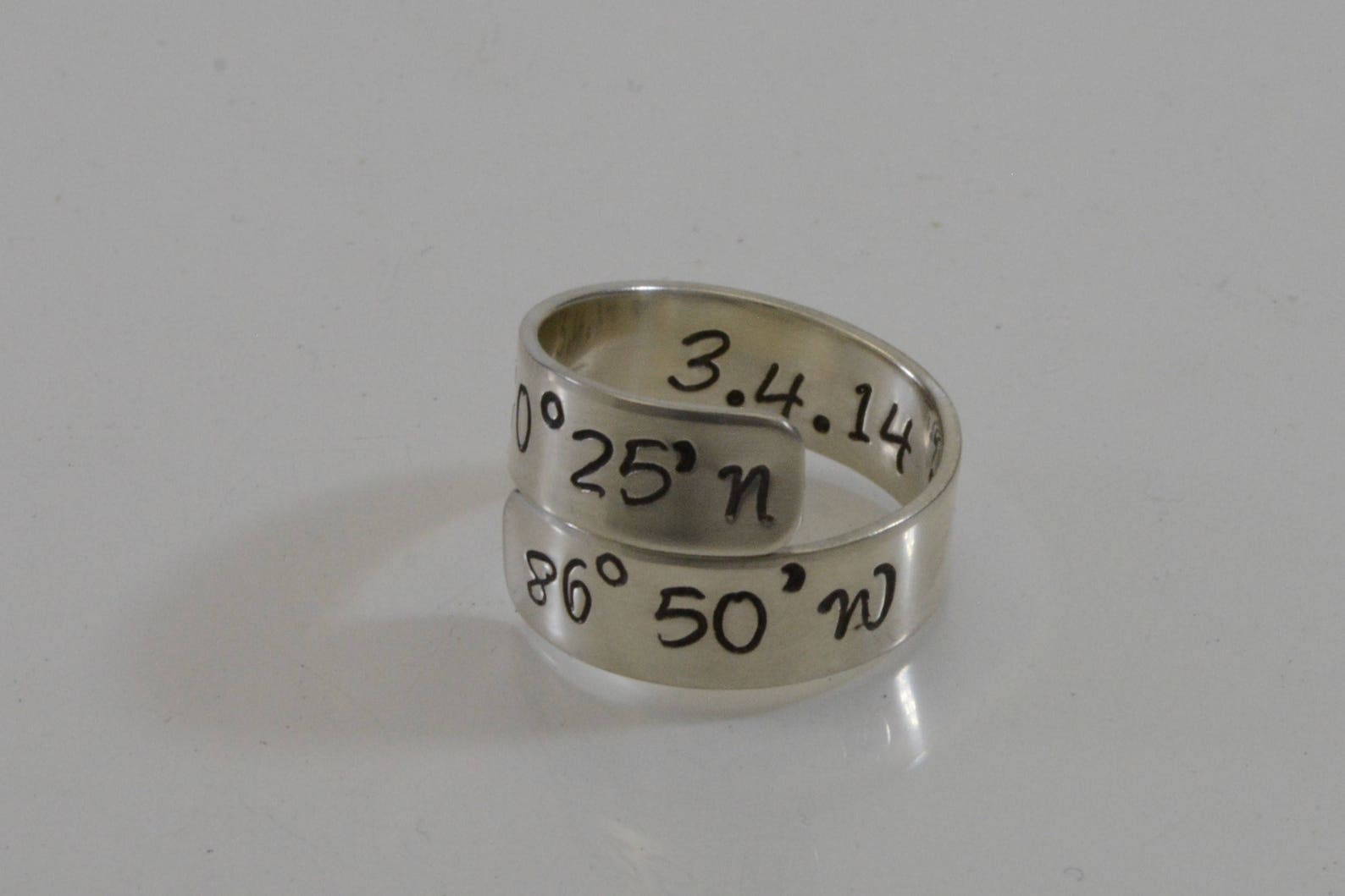 Coordinates Ring - Latitude and Longitude - Etsy