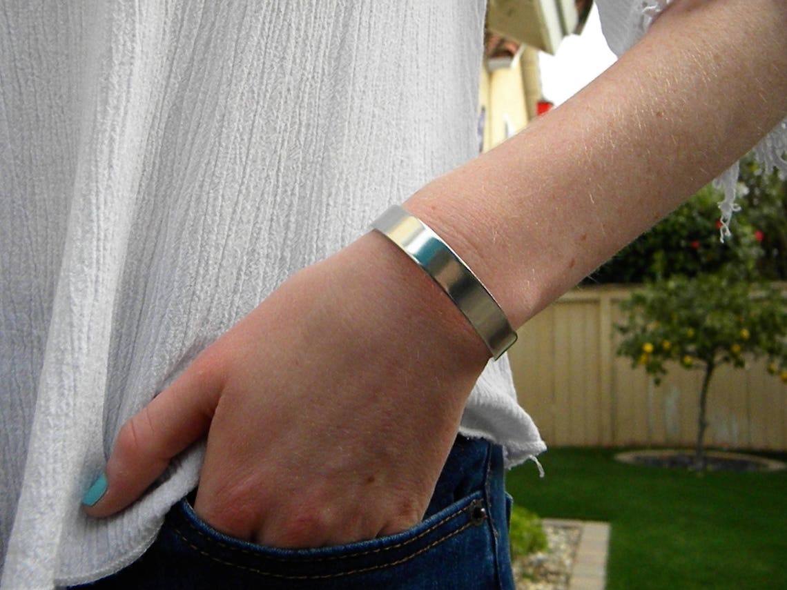 Breathe in Breathe out Move on Hand Stamped Cuff Bracelet | Etsy