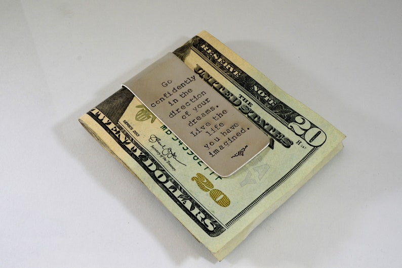 Graduation Money Clip - Go Confidently in the Direction of Your Dreams ...