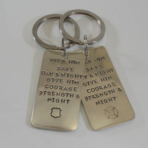 Police Firefighter Military Keychain Keep Him Safe Day & - Etsy