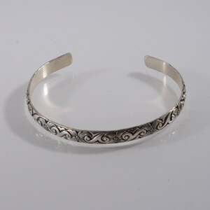 Sterling Silver Bracelet - Swirls and Blooms Pattern - Etsy