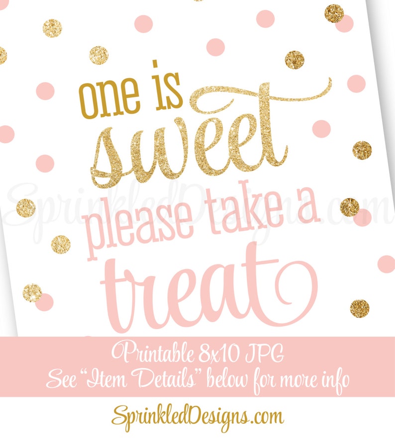 One is Sweet Take A Treat Printable First Birthday - Etsy